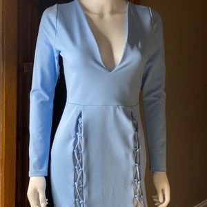 GoJane | Dresses | Baby Blue Lace Up Corset Dress | Poshmark